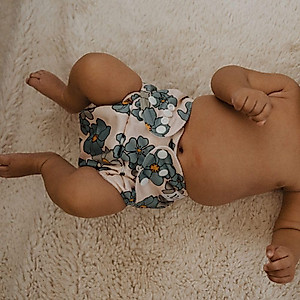 Nora's Nursery Cloth Diapers 7 Pack with 7 Inserts & 1 Wet Bag - Waterproof Cover, Washable, Reusable & One Size Adjustable Pocket Diapers for Newborns and Toddlers - Delilah