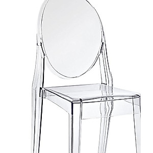 Modway Casper Modern Acrylic Stacking Kitchen and Dining Room Chair in Clear - Fully Assembled