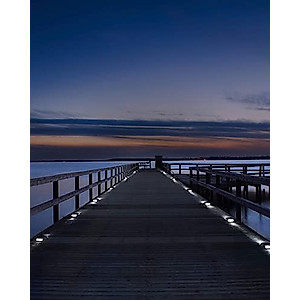 JACKYLED Solar Dock Lights Outdoor 8-Pack Solar Powered Driveway Lights IP68 Waterproof LED Step Lighting Road Markers for Boat Deck Path Garden Walkway Backyard, Bright White