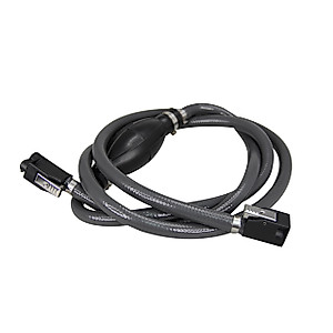 Pactrade Marine Grey Durable Fuel Line Assembly Hose Barbs Rubber Primer Bulb Lengthy 7 ft feet Resistant Material Cover Fuel Flow (3/8" Hose, Mercury Connectors)