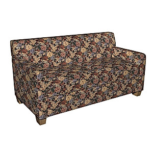 F924 Red and Green Floral Tapestry Upholstery Fabric by The Yard