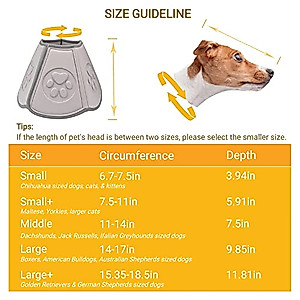 SLPEFA Soft Dog Cone Collar - Comfort Pet Recovery Cone Collar for After Surgery, Adjustable Protective Cone for Dogs Cats, Dog Pillow Cone for Small Dogs Cats, 6.7-7.5 inch