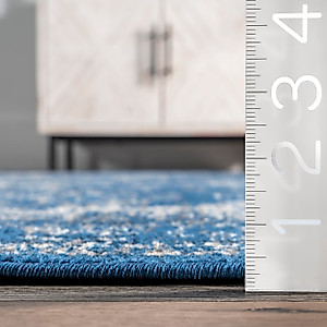 NuLoom Paisley Verona Vintage Persian Area Rug, 8' 10" x 12', Dark Blue