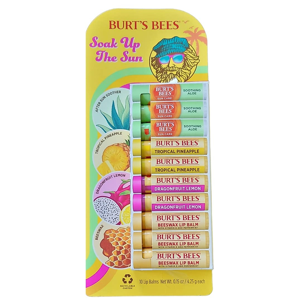 Burt's Bees Soak Up the Sun Lip Balm Variety,10 Count (Pack of 1)