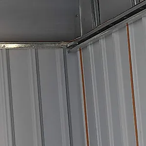 JAXPETY 4.2' x 9.1' Outdoor Storage Shed Garden Shed Utility Tool Storage House Backyard Lawn Building with Sliding Door, Brown