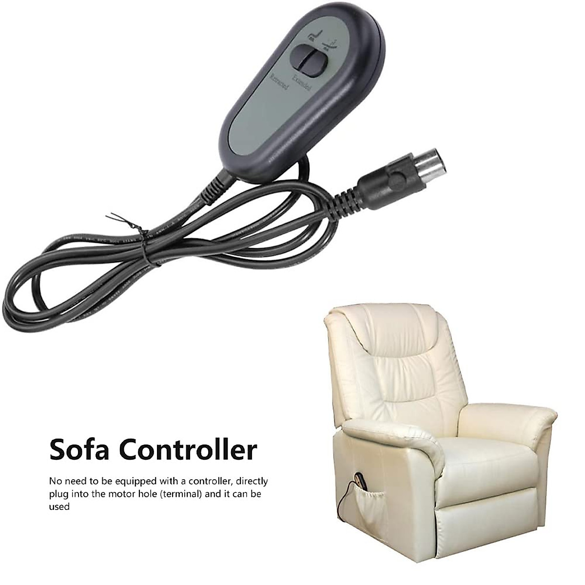Tyenaza Recliner Chair Control, 2 Button Remote Hand Control Controller Replacement Electric Recliner Control for Electric Power Lift Sofa Chair