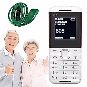 Unlocked Cell Phone for Seniors, 1000mAh Dual SIM Mobile Phone Big Button Cell Phone with Charging Cable and Lanyard, Mini Phone for Elderly Kids