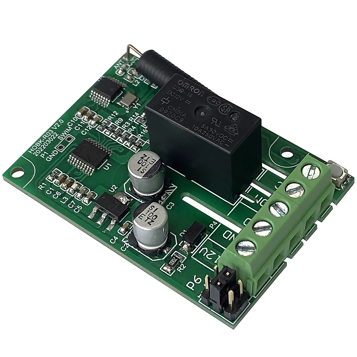 UHPPOTE 433MHz 1-Channel RF Wireless Remote Control Switch Input Voltage 12VDC for Garage Door Openers, Electirc Lock, LED Lights, etc.