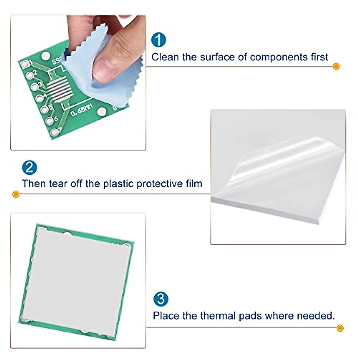 MECCANIXITY Thermal Pad Heat Conduction Silicone Pads Conductive 100 x 100 x 0.5 mm 4W for Components Gap Filler Grey