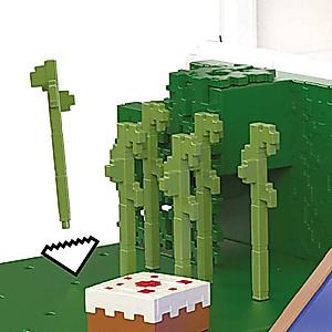 Mattel Minecraft Mob Head Minis Toys, Panda Playhouse Playset & 2 Panda Action Figures, Removable Bamboo Shoots & Cake Slice