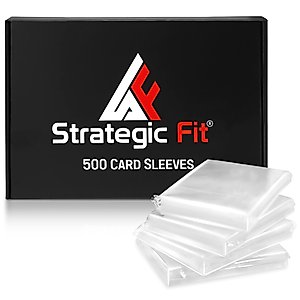 Strategic Fit Premium Snug Fit Clear Card Sleeves for Games - 500 Trading Card Sleeves - Standard Size Card Protector Sleeves - Ideal as MTG Card Sleeves - Soft Plastic Card Sleeves for Collectors