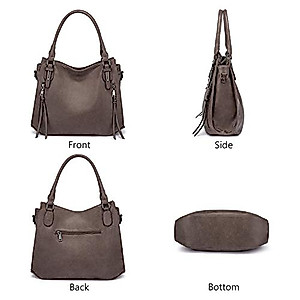 Realer Handbags for Women Hobo Bags Large Crossbody Shoulder Bag Vegan Faux Leather, with Holster/Wallet