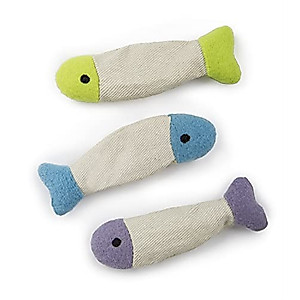 SmartyKat (3 Count) Fish Flop Crinkle Catnip Cat Toys - Multi Color, 3 Count