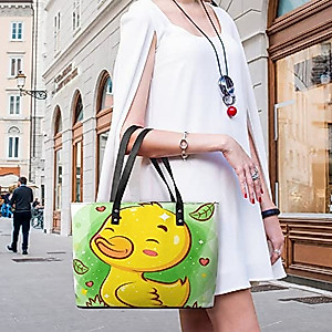 Womens Handbag Duck Leather Tote Bag Top Handle Satchel Bags For Lady