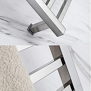 Bathroom Towel Warmer Electric Heated Towel Rack, Electric Heated Towel Rack 14 Curved Bar Wall Mounted Towel Warmer Drying Rack Constant Temperature 304 Stainless Steel Heated Towel Rail Bathroom Rad