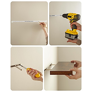 BAYKA Floating Shelves, Wall Mounted Rustic Wood Shelves for Bathroom, Bedroom, Living Room, Kitchen, Office, 23" Hanging Shelf for Books/Storage/Decor with 22lbs Capacity (Rustic Brown,Set of 2)