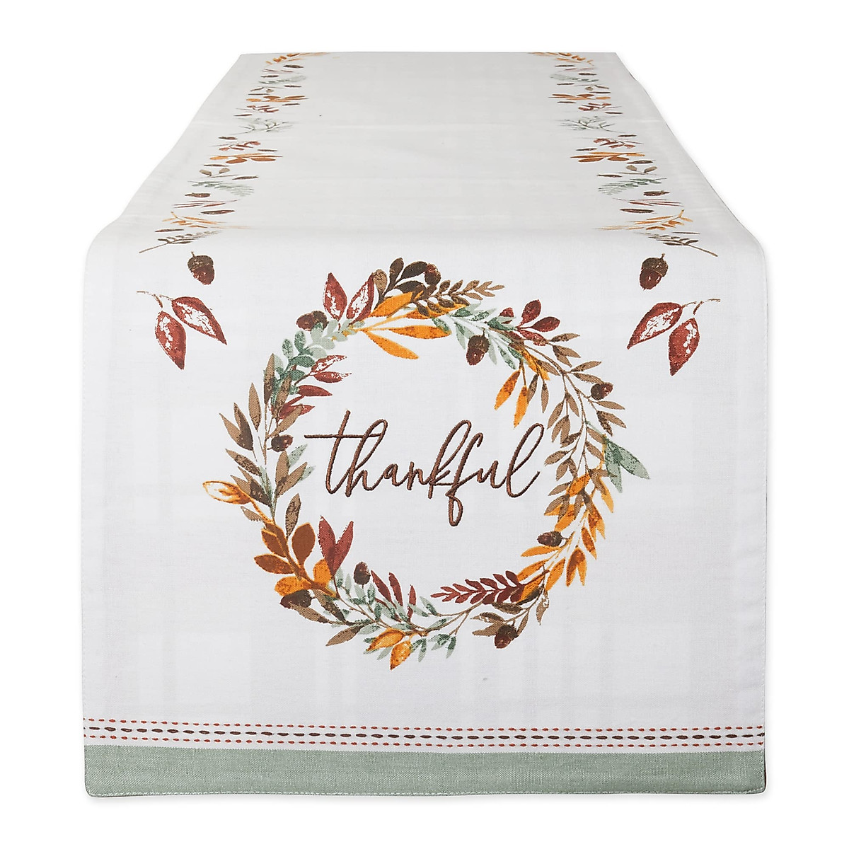 DII Thankful Autumn Collection Fall Tabletop Decoration, Reversible Table Runner, 14x108, Fall's Bounty