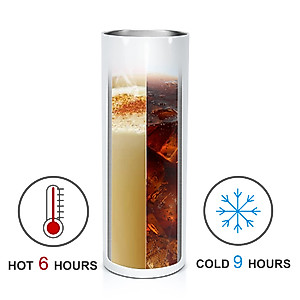 Icesip 50 Pack Sublimation Tumblers Blank 20 oz Straight Skinny Tumbler with Metal Straws Rubber Bottom Individually Boxed Sublimation Cups Wholesale Blank White for Heat Transfer
