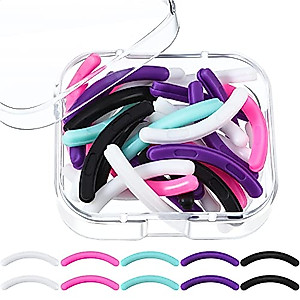 Curler Refills Eyelash Curler Refill Pads Silicone Rubber Curler Replacement Refills Pads for Universal Eyelash Curler with a Clear Storage Box (30 Pieces, Multi Color)
