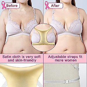 Vabean 2 Pcs Breast Pillow for Sleeping Chest Wrinkles Prevention Pillow Anti Wrinkle Breast Satin Pillow Breast Support Pillow for Women Breast Cancer Sleeping Supplies (Gold,Satin Fabric)