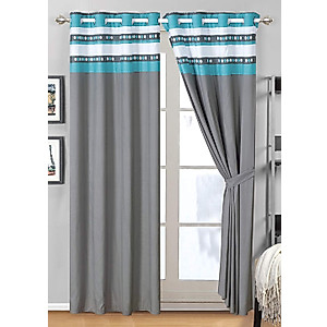 GrandLinen - 3-Piece Fine Printed Duvet Cover Set Queen Size - 1500 Series high Thread Count Brushed Microfiber - Luxury, Soft, Durable (Aqua Blue, Grey, White)