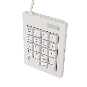 18 Keys Numeric Keypad, Portable Mini Numpad, USB Wired Multifunctional One Hand Mechanical Numpad Accounting Keypad Gaming Keyboard for Office Banking Accounting Finance Securities
