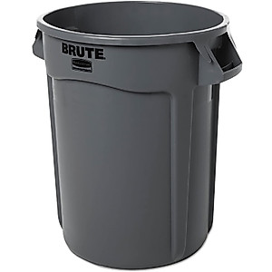 Rubbermaid Commercial 263200GY Round Brute Container Plastic 32 gal Gray (One Pack)