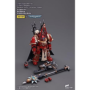 JoyToy Warhammer 40K: Chaos Space Marines Crimson Slaughter Sorcerer Lord in Terminator Armour 1:18 Scale Figure
