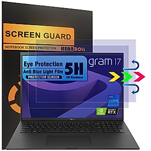 2 Pack Anti Blue Light Screen Protector for LG Gram 17 17Z90S/17Z90Q/17ZB90R/17Z90R & LG UltraPC 17U70P/17U70Q Laptop (17 inch),-Blocking Blue Light-Anti Glare Anti Fingerprint Shield
