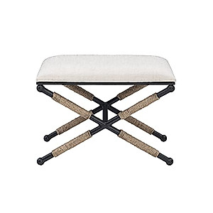 Linon Home Décor Farrow Campaign Accent Stool, Black