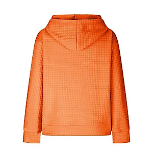 Oversized Sweatshirt for Women Waffle Knit Tops Trendy Casual Long Sleeve Crewneck Shrits Dressy Womens Fashion Plus Size Essentials Hoodie Pullover Fall Clothes 2023 Sweaters(A Orange,3X-Large)