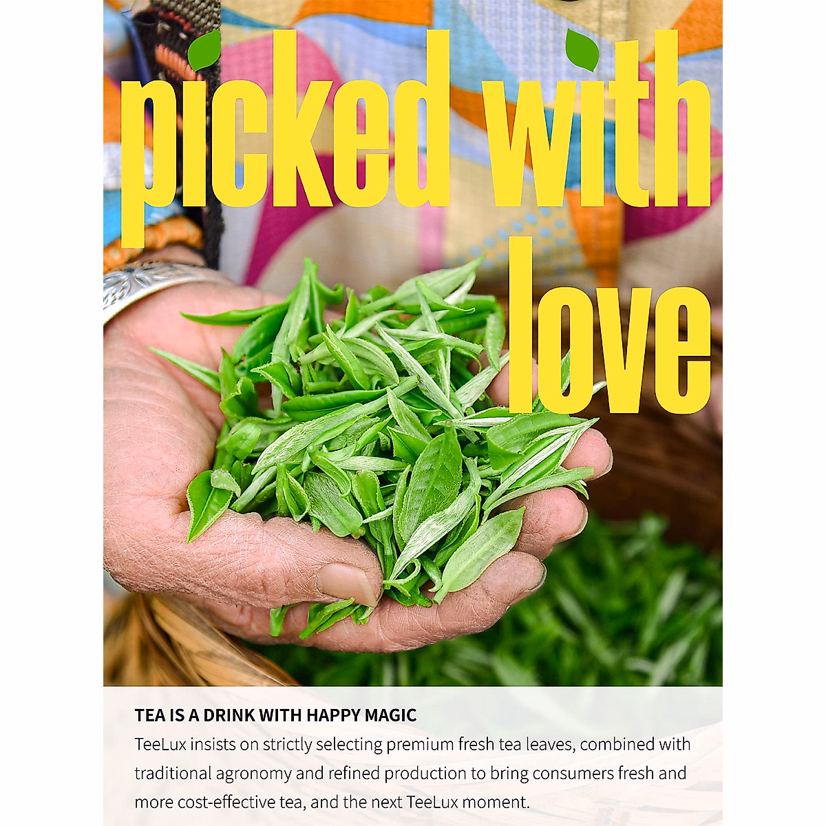 TeeLux Decaf Green Tea Bags, Pure Decaffeinated Green Tea, Super Antioxidant, 100 Count Tea Bags for Hot & Iced Tea