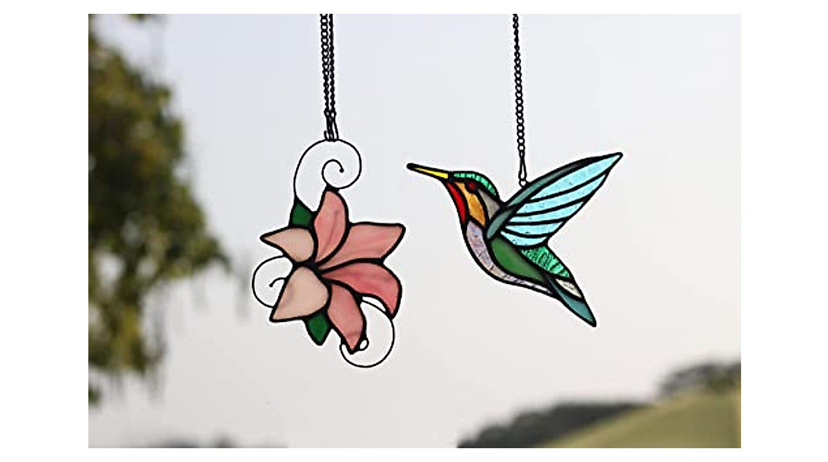 Stained Glass Hummingbird Suncatcher | Beautiful Window Decor