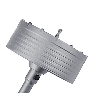 GUICGOC 6 inch / 152mm Concrete Hole Saw with 220mm SDS Plus Shank Connecting Rod,Tungsten Carbide Teeth Cement Hole Saw for Cement Brick Concrete Stone Wall (6 inch (152mm))