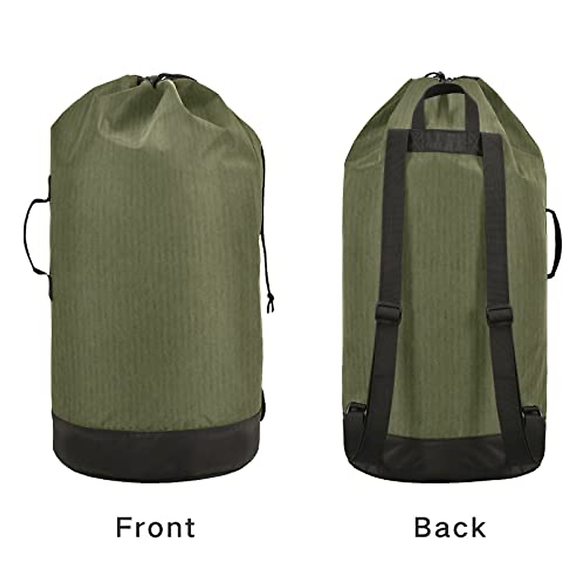 Army Green Backpack Laundry Bag Heavy Duty Extra Large Laundry Bag Resistant Dirty Travel Organizer Bag with Handles and Straps for College, Travel, Laundromat, Apartment 14.5 x 29.3 in 21013558