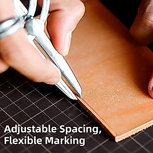 WUTA Wing Divider High Polished 304 Stainless Steel Adjustable Spacing Compass Wing Divider Scriber Leather Regulation Tools Edge Creaser DIY for Woodworking Leather Marking