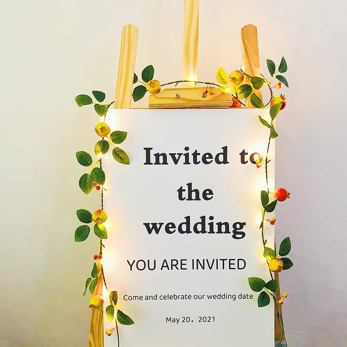 Artificial Fruit Pomegranate String Lights 6.56ft/20LED Rosehips Hanging Vines Plant Garland Foam Berries Light for Home Garden Wedding Party Decor (Z-Pomegranate Light, 1 Pack)