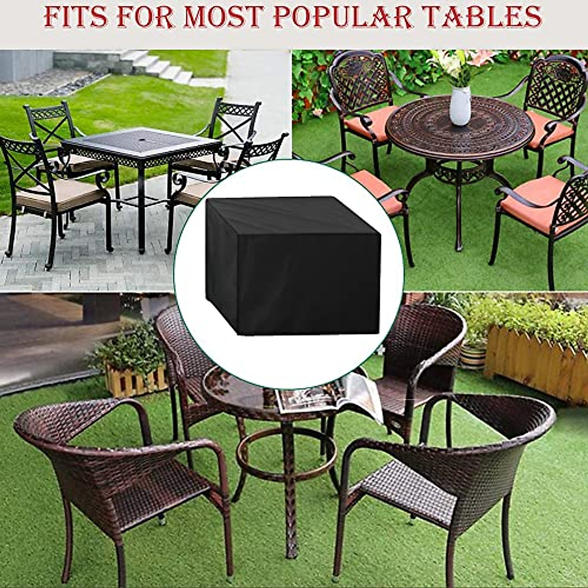 Skyour Patio Table Furniture Set Covers Square/ Rectangular Waterproof Outdoor Indoor Dustproof Garden Table Chair Sofa Furniture Set Cover Protector (98x98x35in)