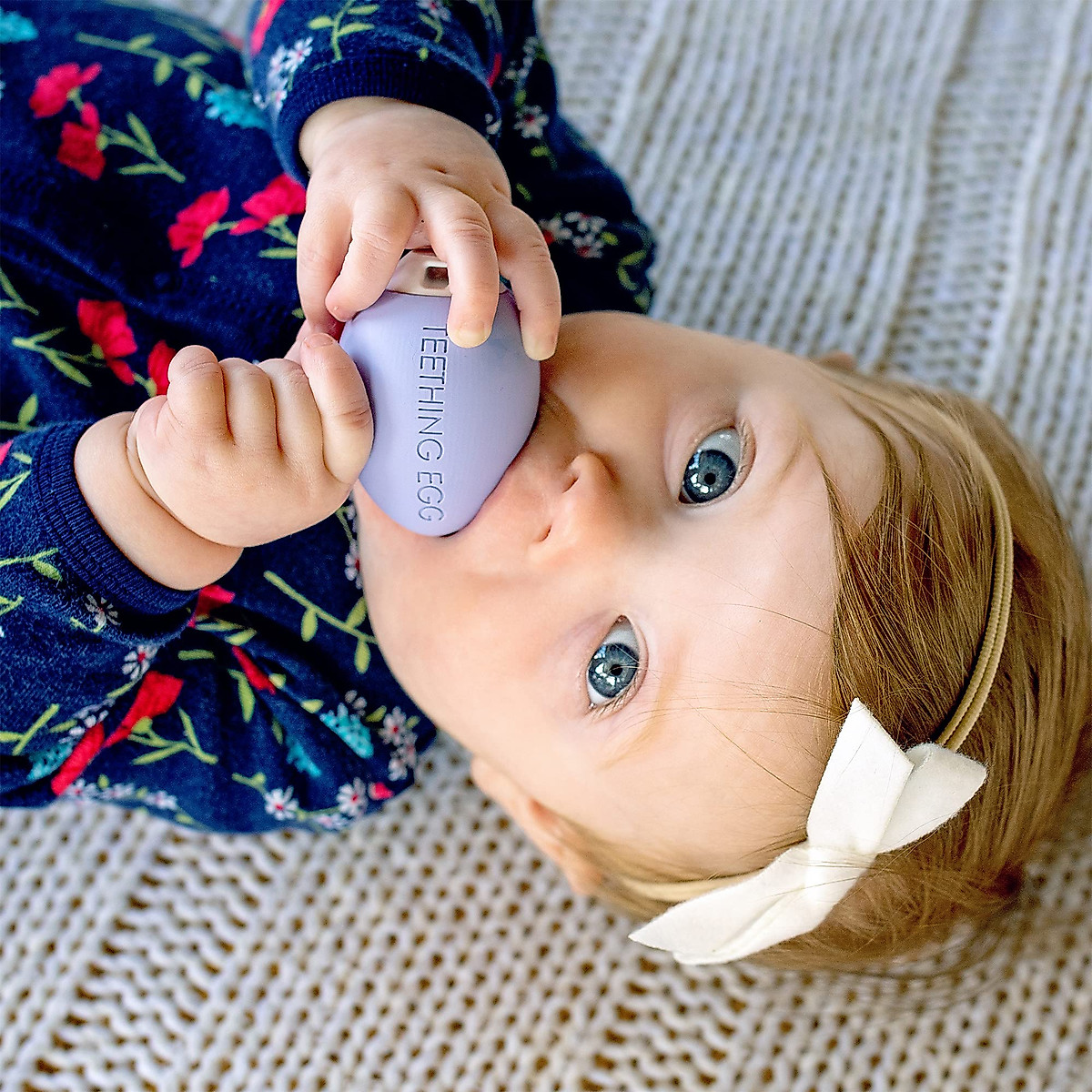 The Official Teething Egg Baby Teether Lavender - Teething Toys for Babies 0-6 Months and 6-12 Months Infant Sensory Toys - Top Baby Shower and Registry Gift