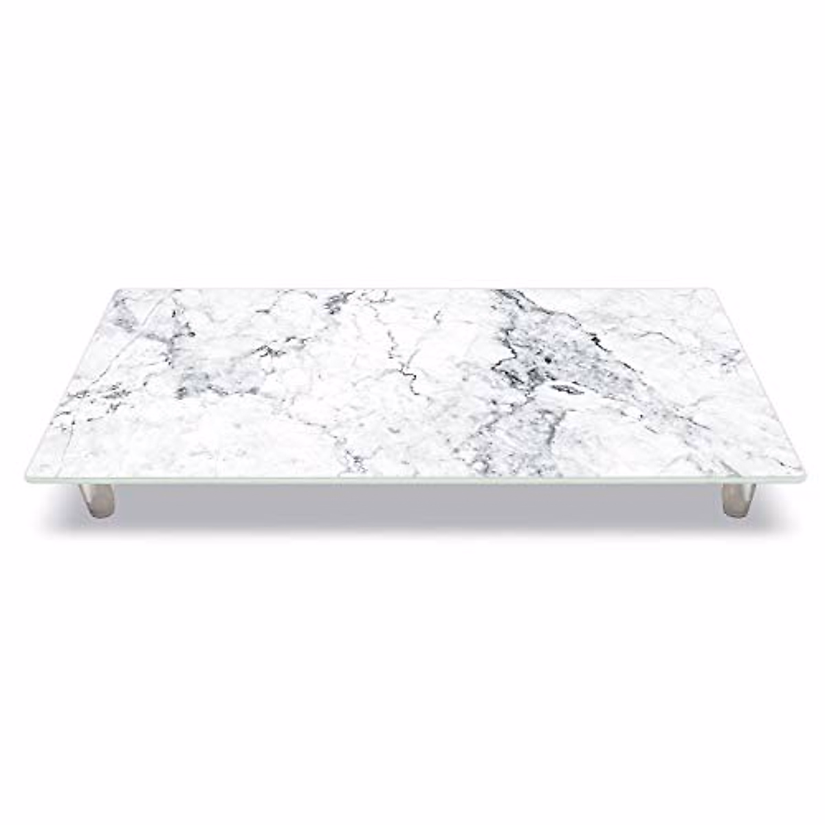 CounterArt Carrara Marble Design with Green Tint Patina 5mm Heat Tolerant Tempered Glass Cutting Board/Instant Counter 20.5" x 11.75" Instantly Adds Additional Counter Space & Food Preparation Area