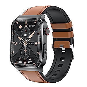 Blood Glucose Monitoring Smartwatch, Bluetooth 5.1 Talk Fitness Smart Watch 1.83inch HD Touch-Screen Temperature, Non-invasive Blood Glucose Monitoring Watch Ip68 Water Resistance