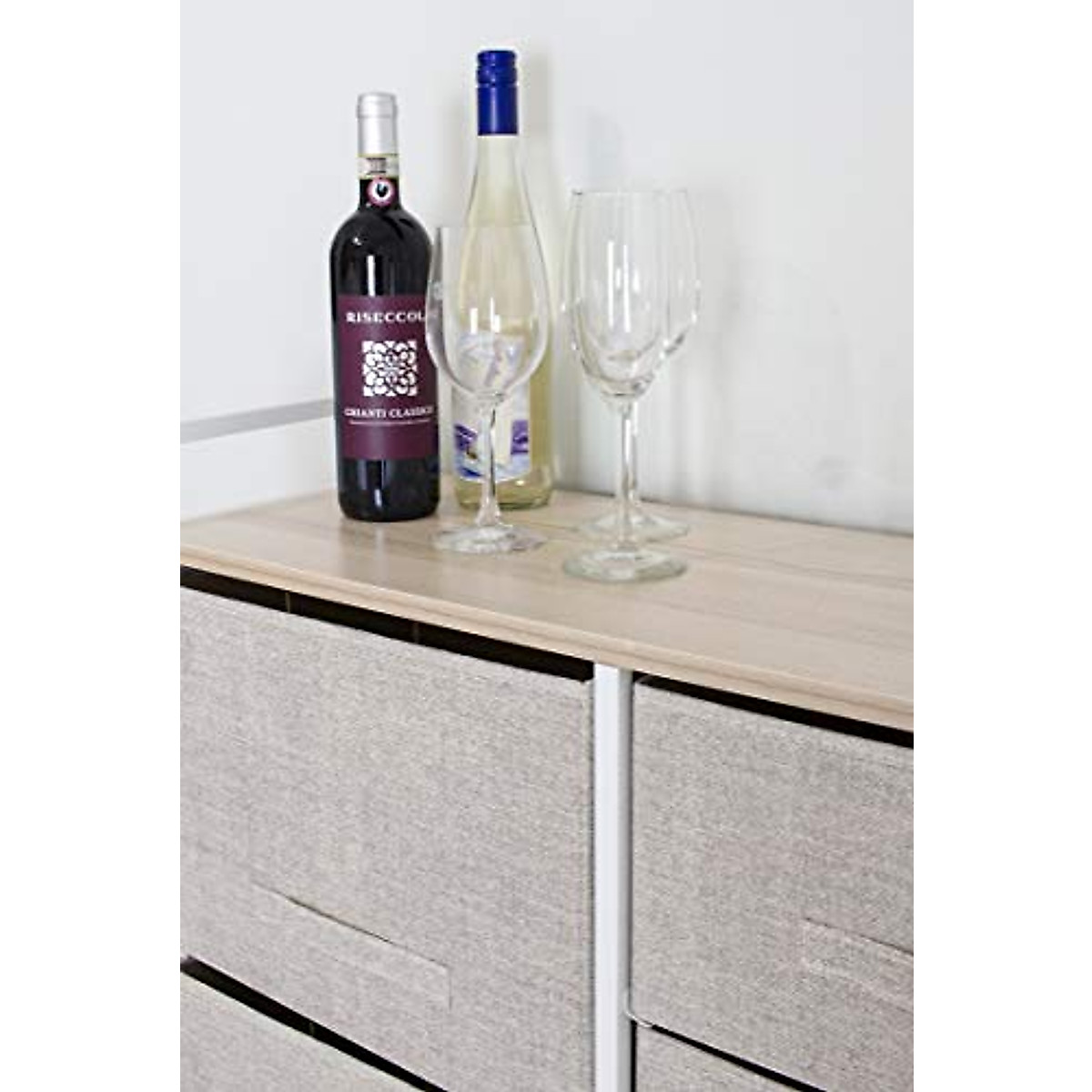 East Loft Multipurpose Dressers for Bedroom Cheap Closet Dresser for Nursery - Storage Dresser with 5 Fabric Drawers - Easy Assembly Small Dresser for Closet Kids Clothes Organizer (Beige)