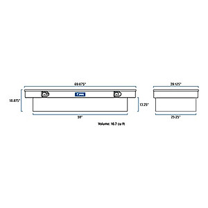 UWS TBSD-69-LBTA 69" Single Lid Extra Wide Deep Crossover Tool Box with Beveled Insulated Lid