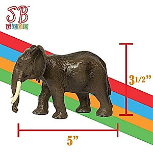 SB TOYS Premium Realistic Safari Zoo Wild Animals Set (12 Piece) - Parent and Baby Zoo Animals, Safari Animals, Jungle Animals, African Animals - Educational Child Development Toy - Animal Toy Figures