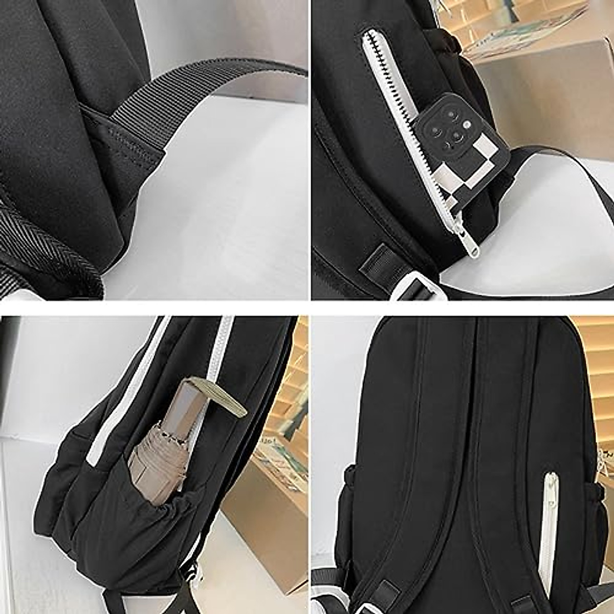 Aiyify Cute Backpack Kawaii Backpack for School Aesthetic Backpack Kawaii School Supplies Cute Backpacks with Accessories (White)