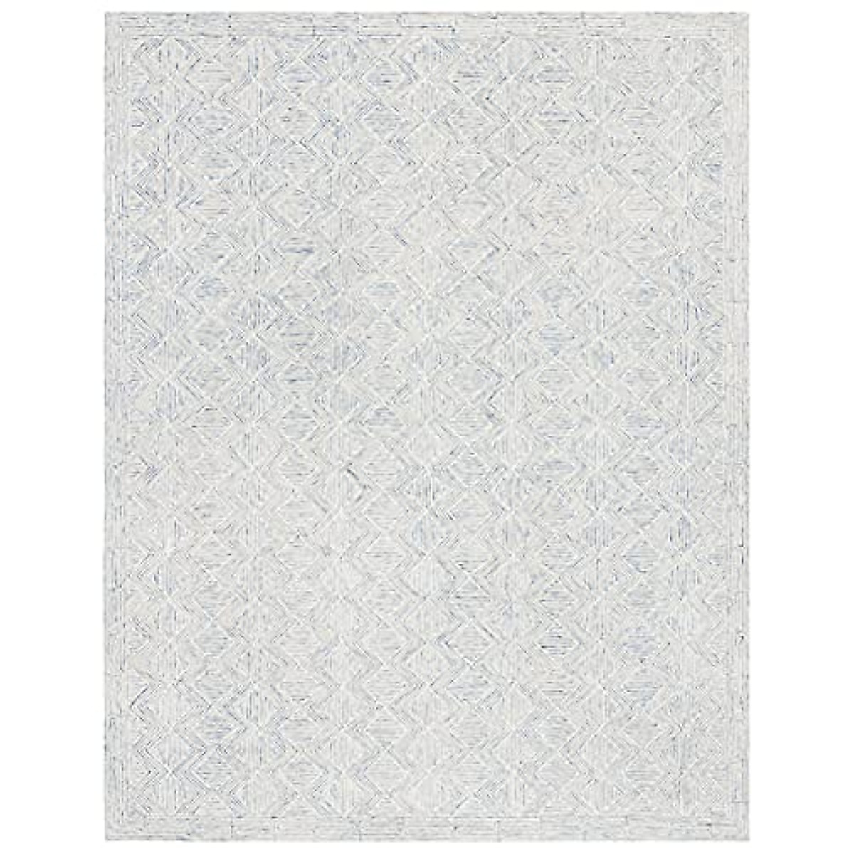 SAFAVIEH Micro-Loop Collection 8' x 10' Blue/Ivory MLP538M Handmade Premium Wool Area Rug