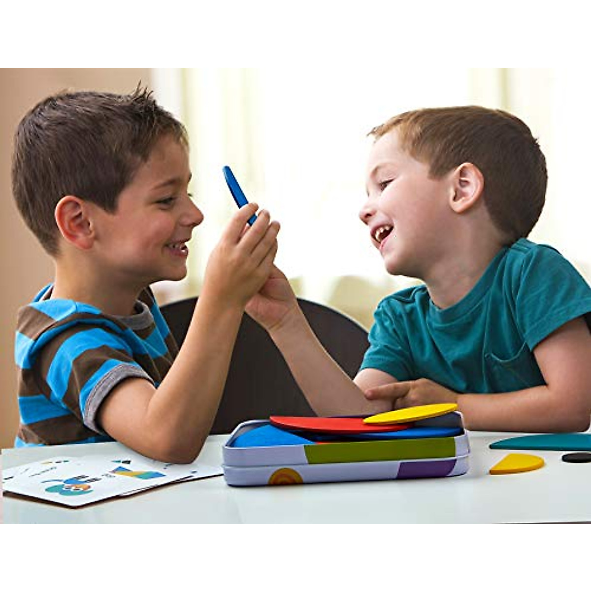 LiKee Wooden Pattern Blocks Jigsaw Puzzle Montessori Toys Sorting and Stacking Games for Toddlers Kids Boys Girls Age 3+ Years Old (36 Shape Pieces& 60 Design Cards)