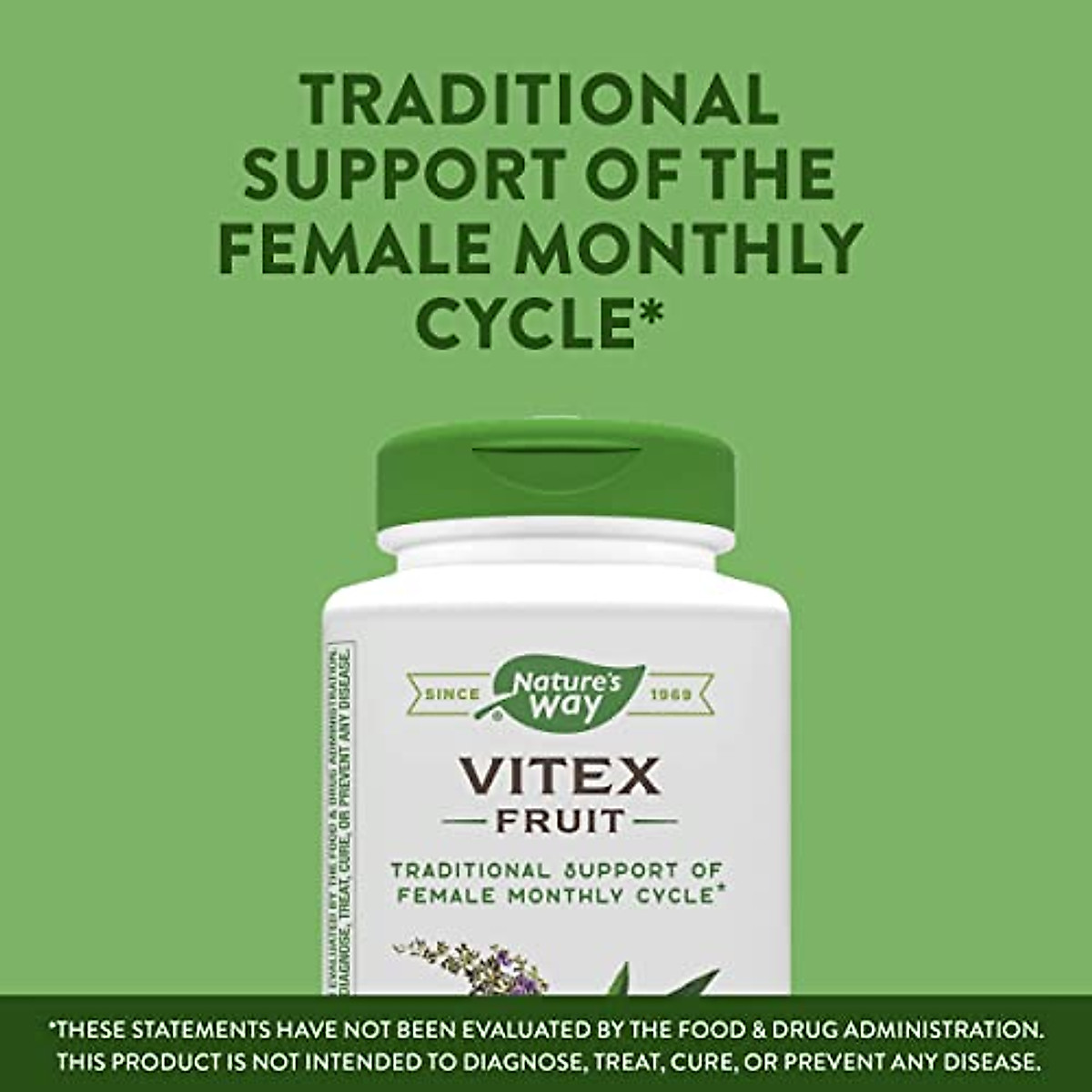 Nature’s Way Vitex Fruit, Traditional Support of Monthly Cycle*, Vegan, Non-GMO, 320 Capsules