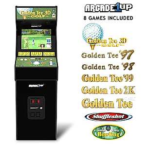 ARCADE1UP Golden Tee 3D Deluxe Arcade Machine, Built for Your Home, Over 5-Foot-Tall Cabinet with 8 Classic Games