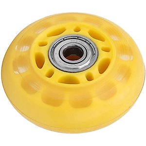Roller Skate Wheel Accessories Luggage Replacement Wheel Yellow PU with 608ZZ Bearing Luggage Cart Skates Accessories 64x24x8mm